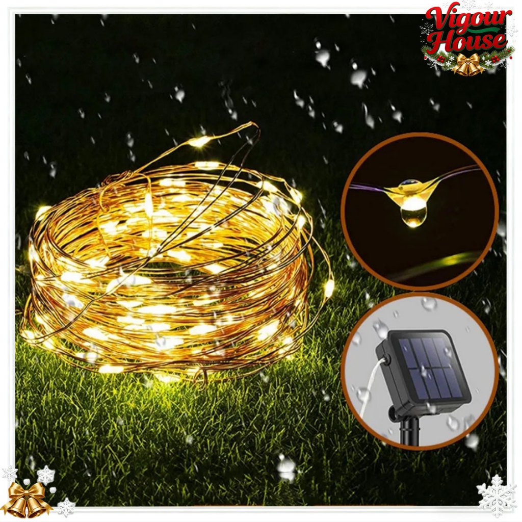 Solar Copper Wire Light 12M/22M/32M LED Fairy String Light Waterproof 8 ...