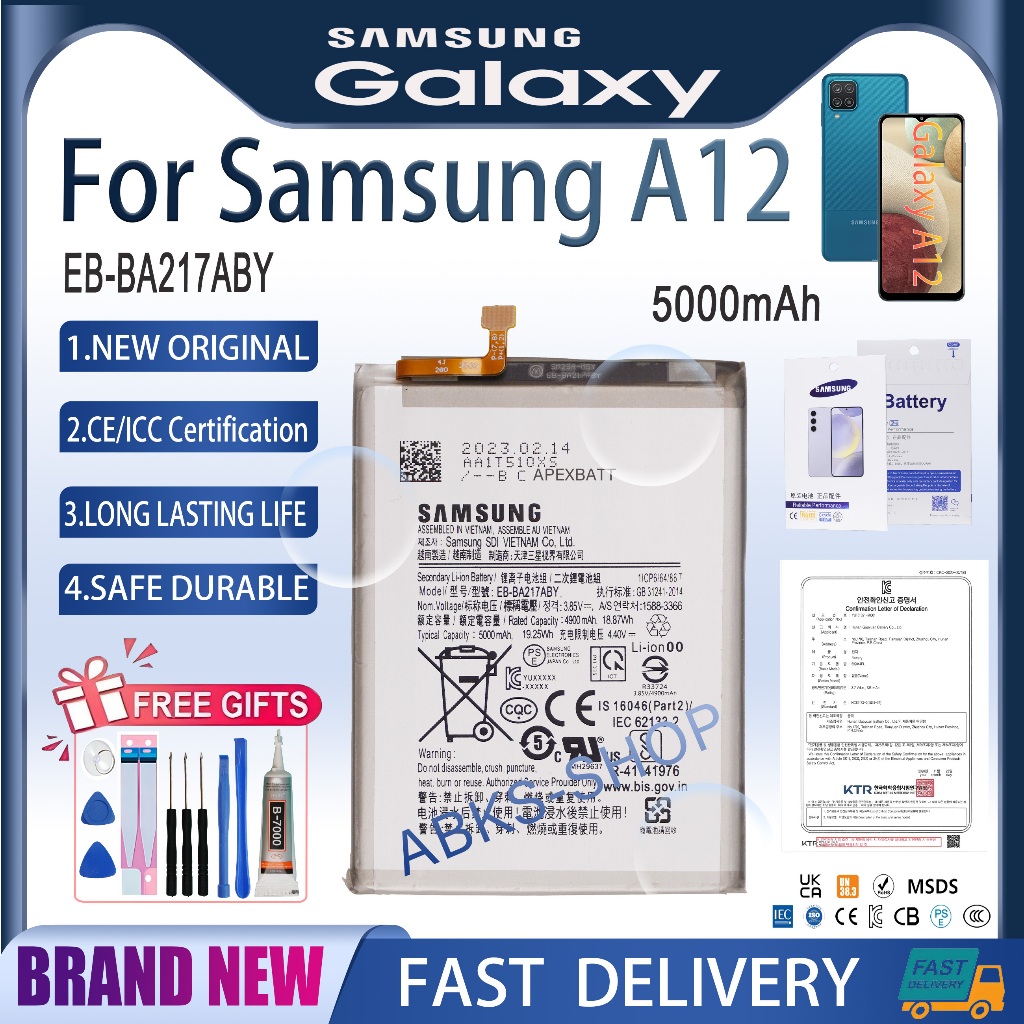 APEXBATT Battery For Samsung Galaxy A12 Battery SM-A125F/DSN 5000mAh EB ...