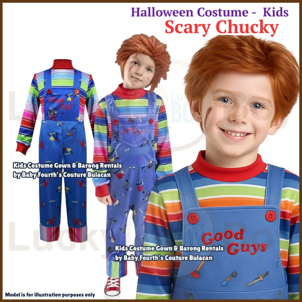 Halloween Cosplay Scary Chucky Costume for Kids Boy for School ...