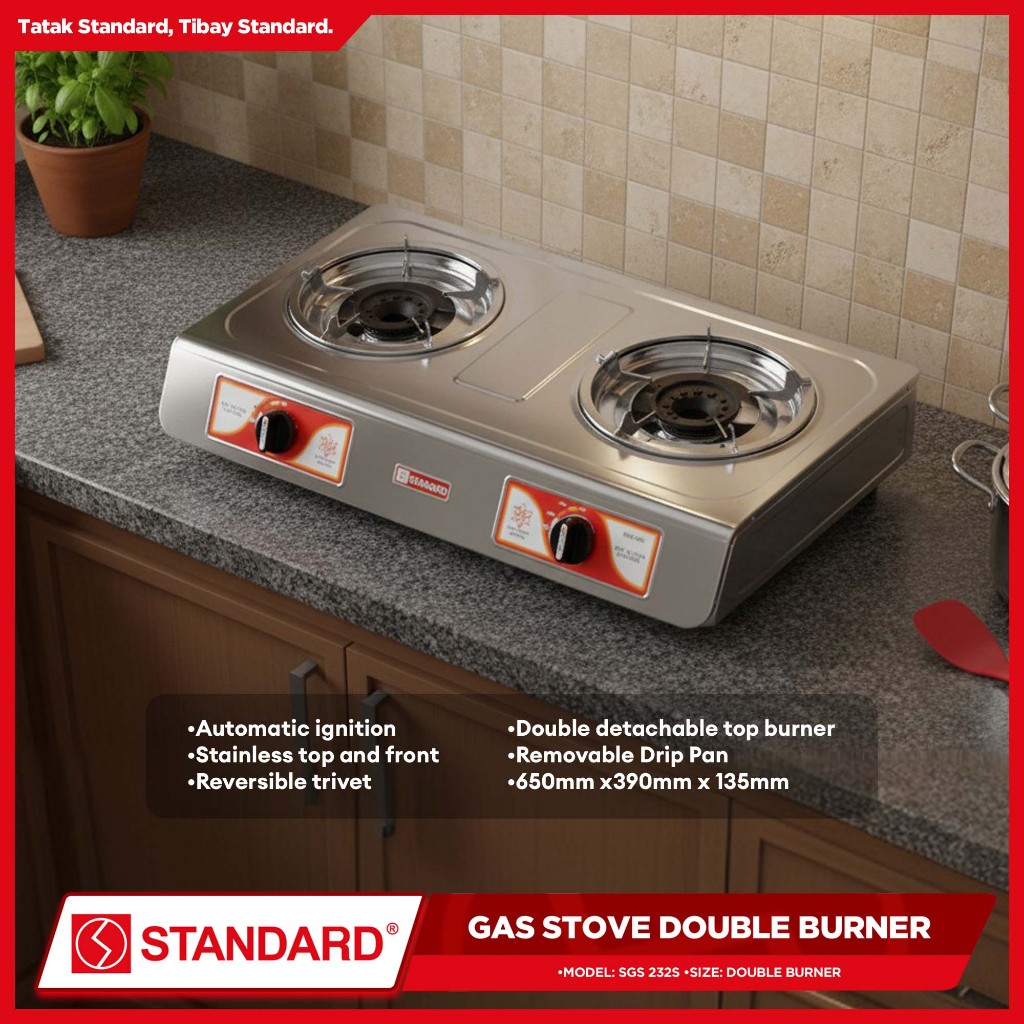 Standard Double Burner LPG Gas Stove SGS232s (BURNER ONLY) | Shopee ...