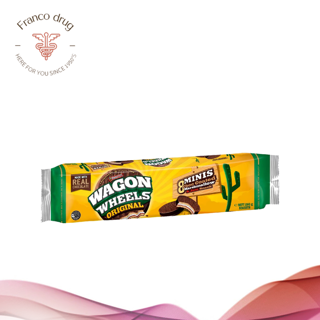 Arnott's Original Mini Wagon Wheels, Marshmallow, Jam and Biscuit, 190g ...