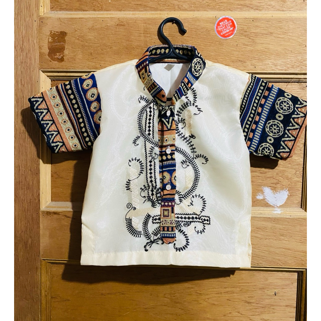 modern barong short sleeve for kids | Shopee Philippines