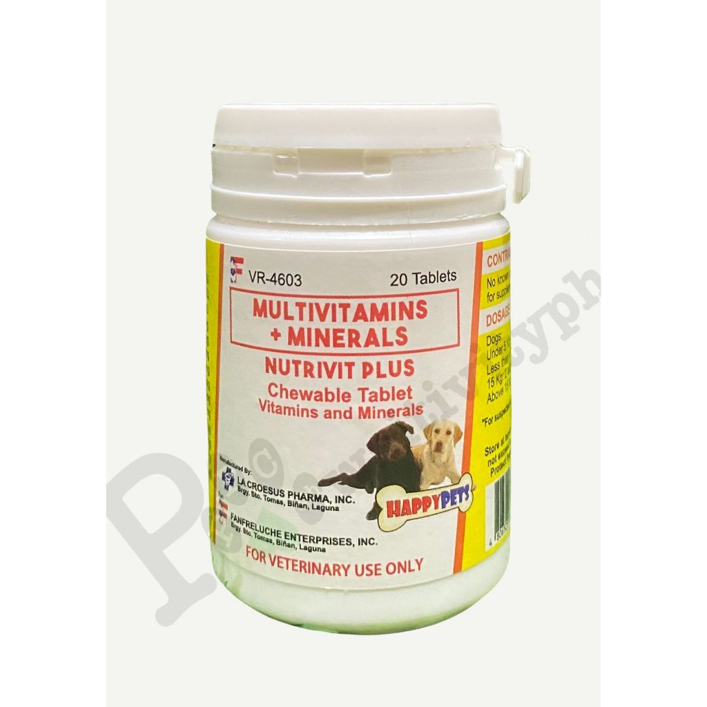 Nutrivit Plus Multivitamins and Minerals Chewable Tab for Dogs 20 Tabs ...