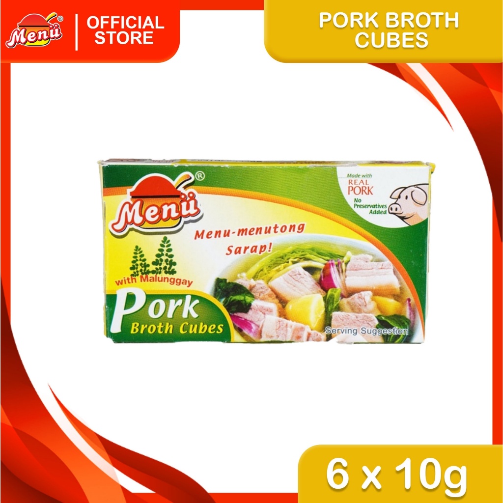 Menu Pork Broth Cubes with Malunggay 60g (10g x 6pcs) | Shopee Philippines