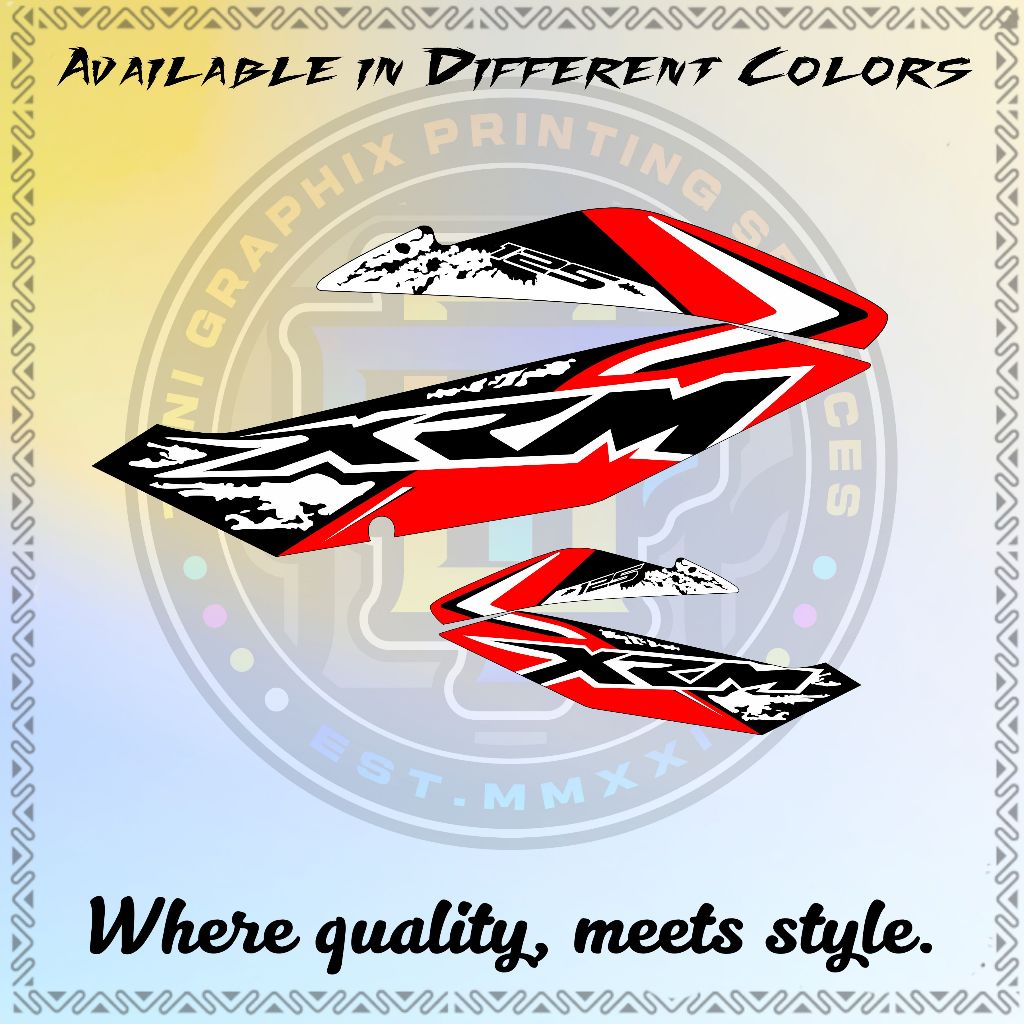 HONDA XRM 125 TRINITY DECALS SET (LEG SHIELD) - PREMIUM LAMINATED ...