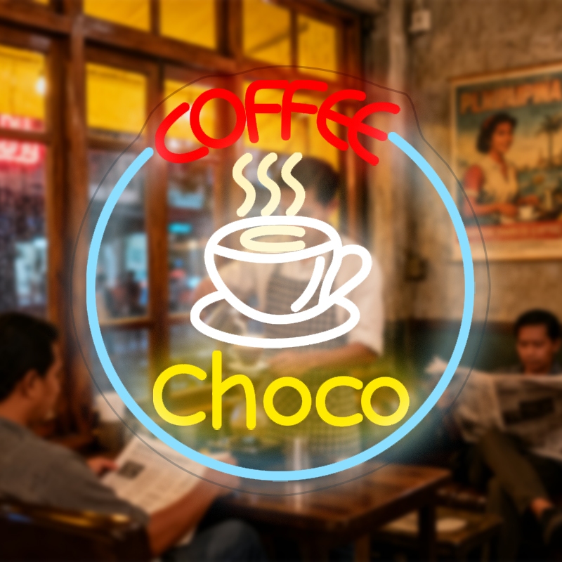 led neon sign coffee choco signage café dessert bar wall décor, USB ...