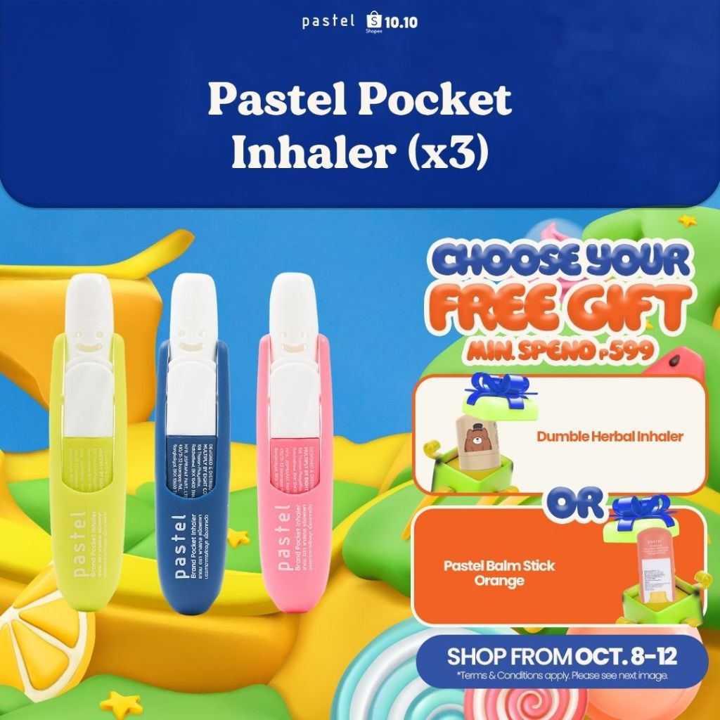 Enchong Dee's Inhaler Set: PASTEL Pocket Inhaler (x3) (1.5ml each ...