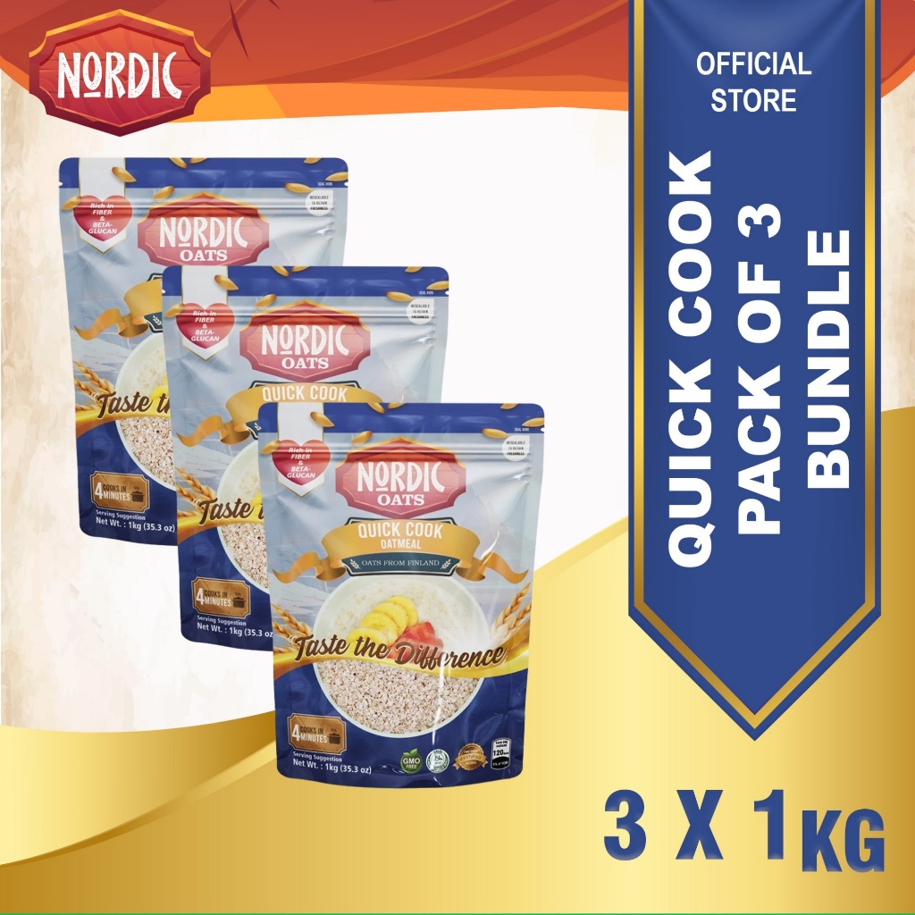 Nordic Oats Quick Cook Oatmeal 1Kg (Pack of 3) | Shopee Philippines