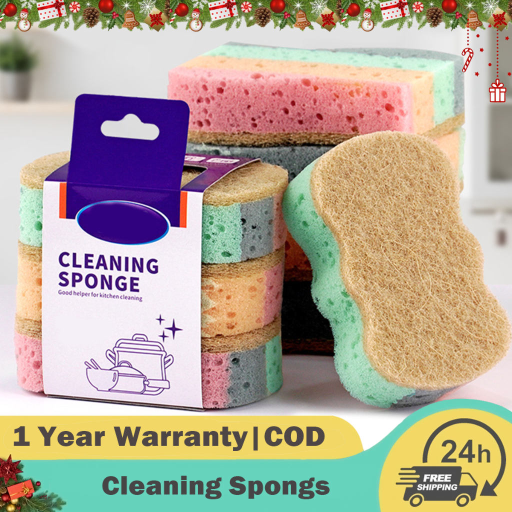 10Pcs/Pack Kitchen Cleaning Sponges Double-sided Sponge Wipes Pan Pot ...