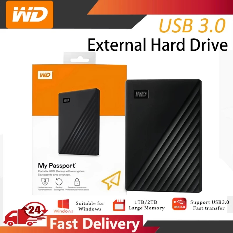 Western Digital WD My Passport Portable External Hard Drive 1TB/2TB USB ...