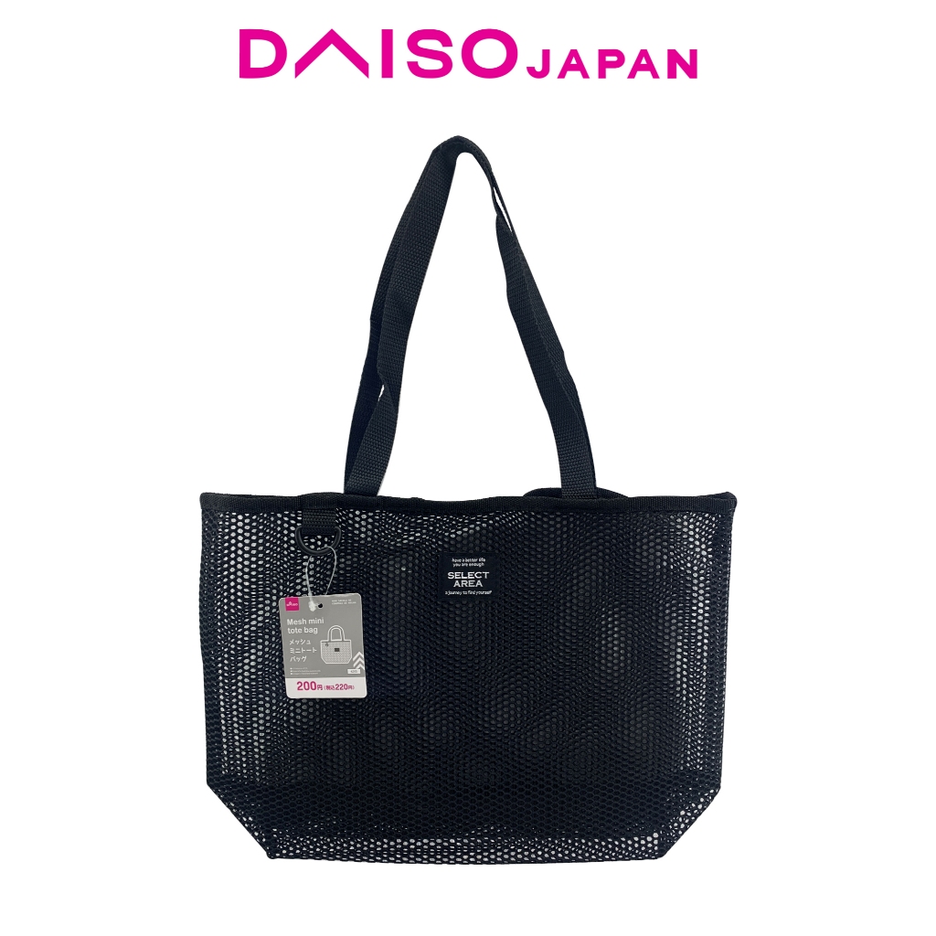 Daiso Black Mesh Mini Tote Bag | Shopee Philippines