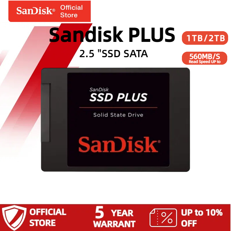 SanDisk SSD PLUS 1TB/2TB SATA III 2.5" Internal Solid State Drive (SSD ...