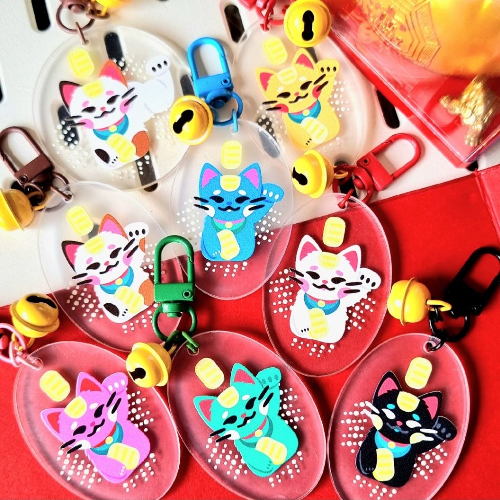 Lucky Cat Acrylic Keychains | Shopee Philippines
