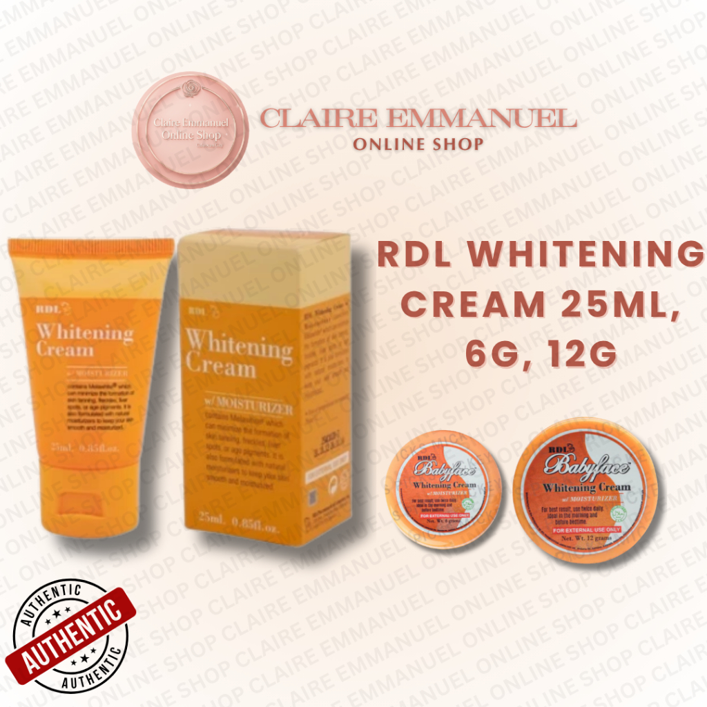 RDL CREAMS Whitening with Moisturizer 6g, 12g & 25ML | Shopee Philippines
