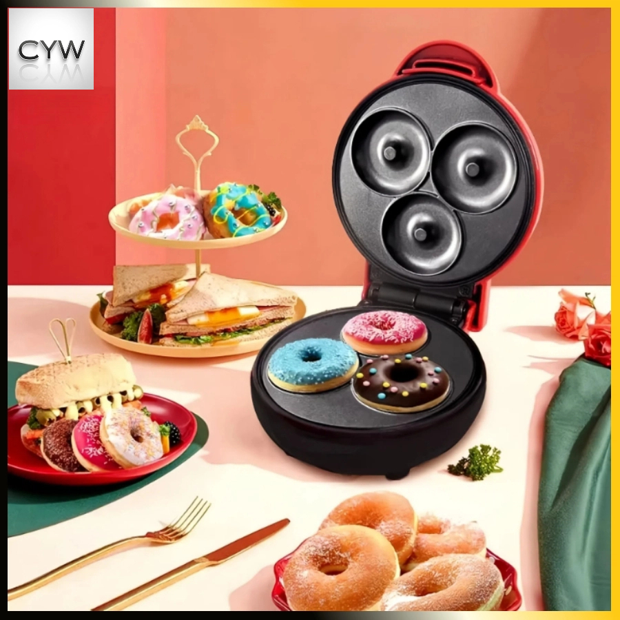 CYW Electric Donut Maker 3 Holes Round Mini Donut Mold Tool Non-Stick ...