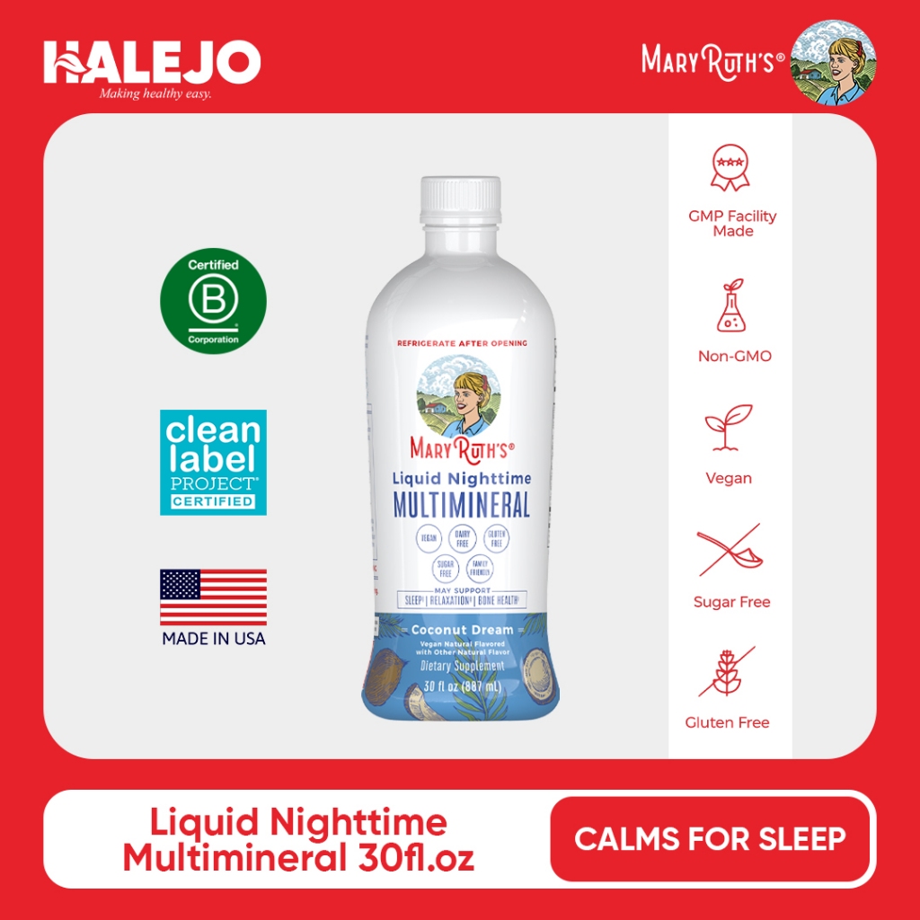Mary Ruth’s Liquid Nighttime Multimineral Coconut, Magnesium, Calcium ...