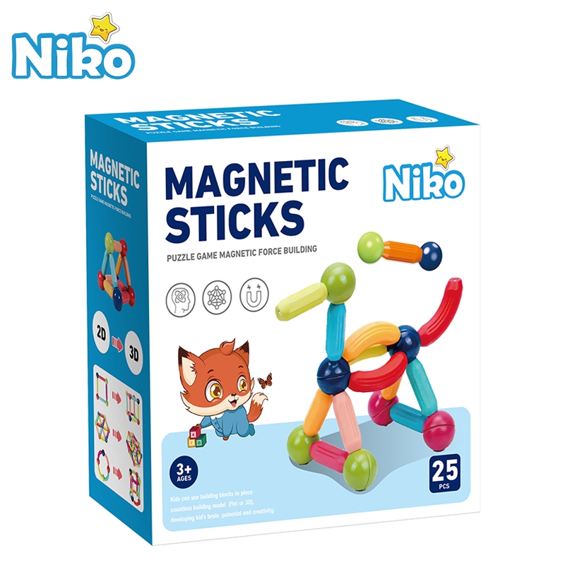 NIKO 25pcs Magnetic Building Blocks Big Size Magnetic Sticks Early ...