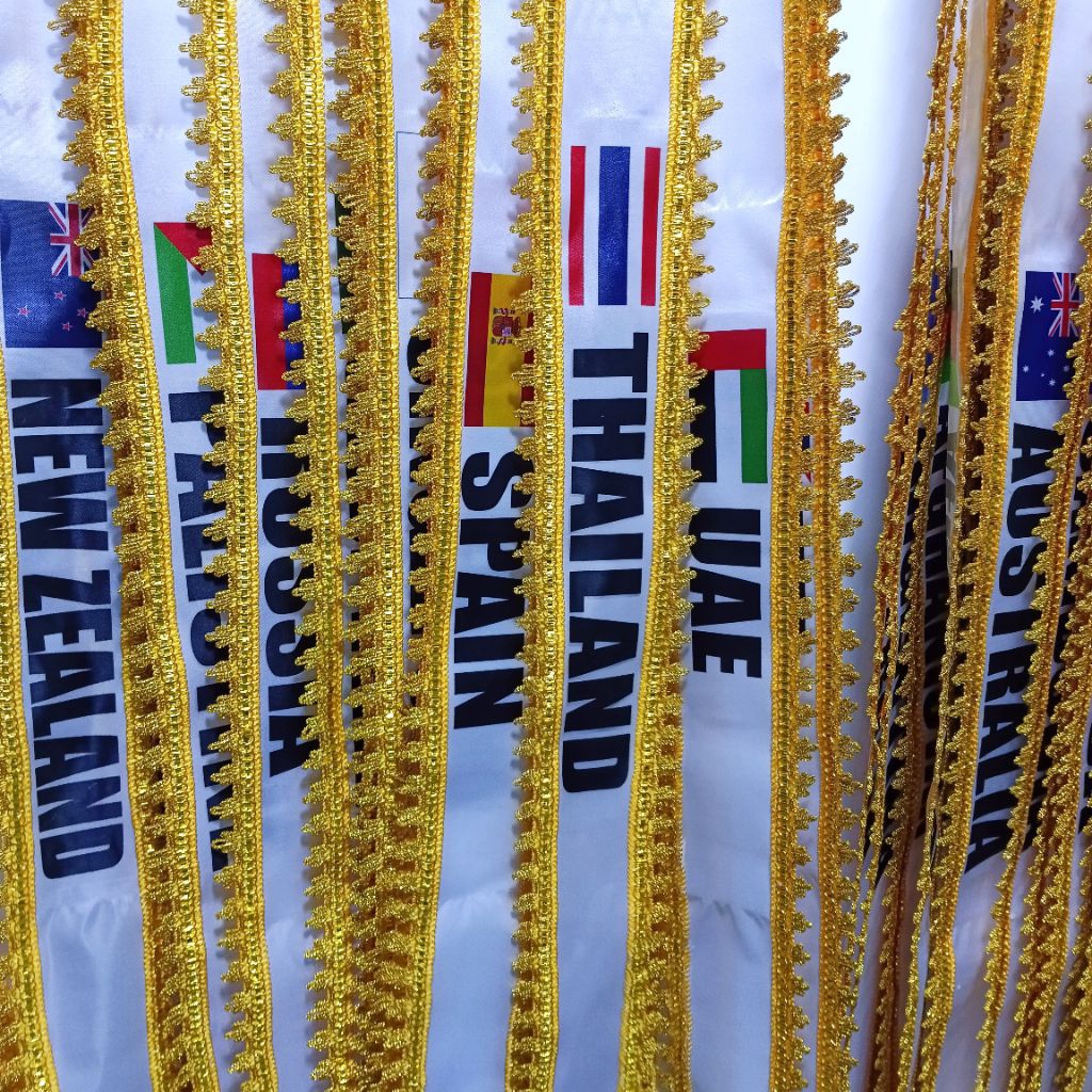 Set of Country Sash and Country Flag for the United Nation Handwaving ...