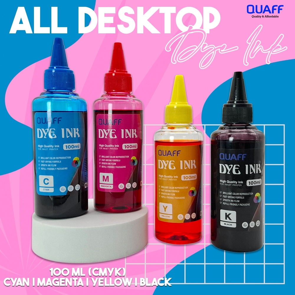 QUAFF Dye Ink for Inkjet Printer Universal Ink 100ml | Shopee Philippines