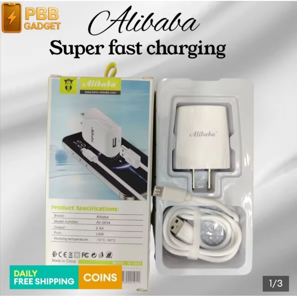 Alibaba super fast charger (Type C and Micro) | Shopee Philippines
