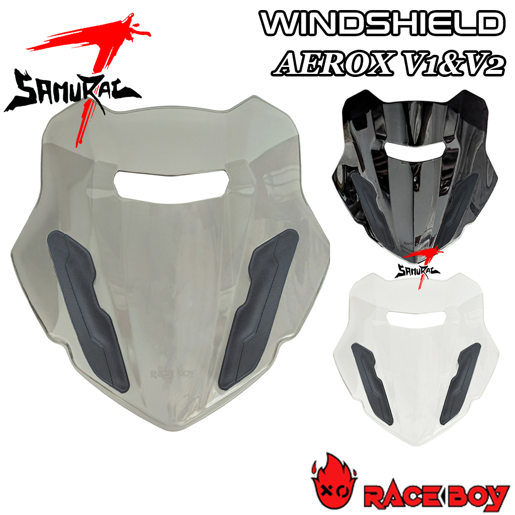 Race Boy Windshield Visor With Bracket For Aerox V1 & V2 Clear Smoke ...