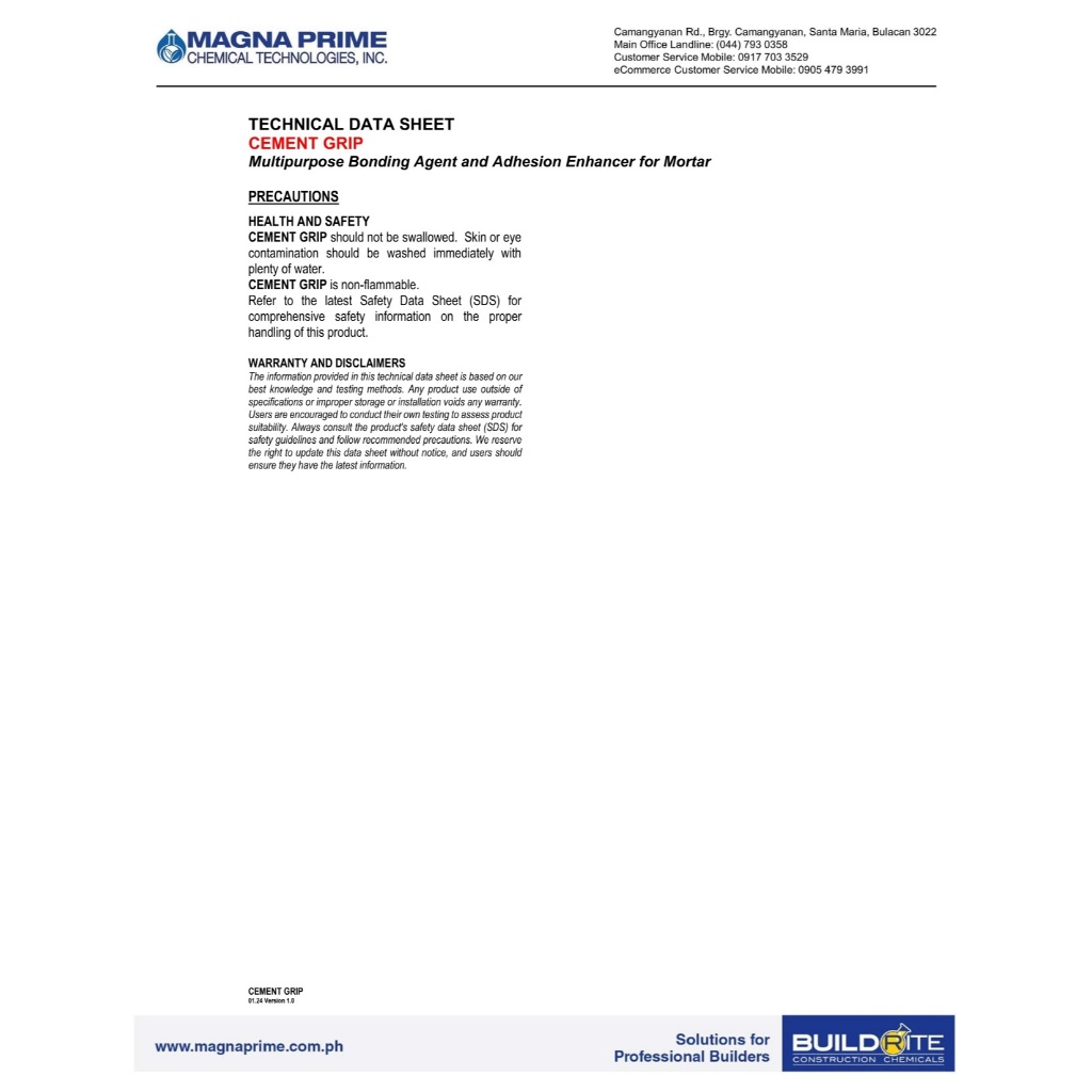 Buildrite Surfix Cement Grip (4L) Bonding Agent & Adhesion Enhancer For ...