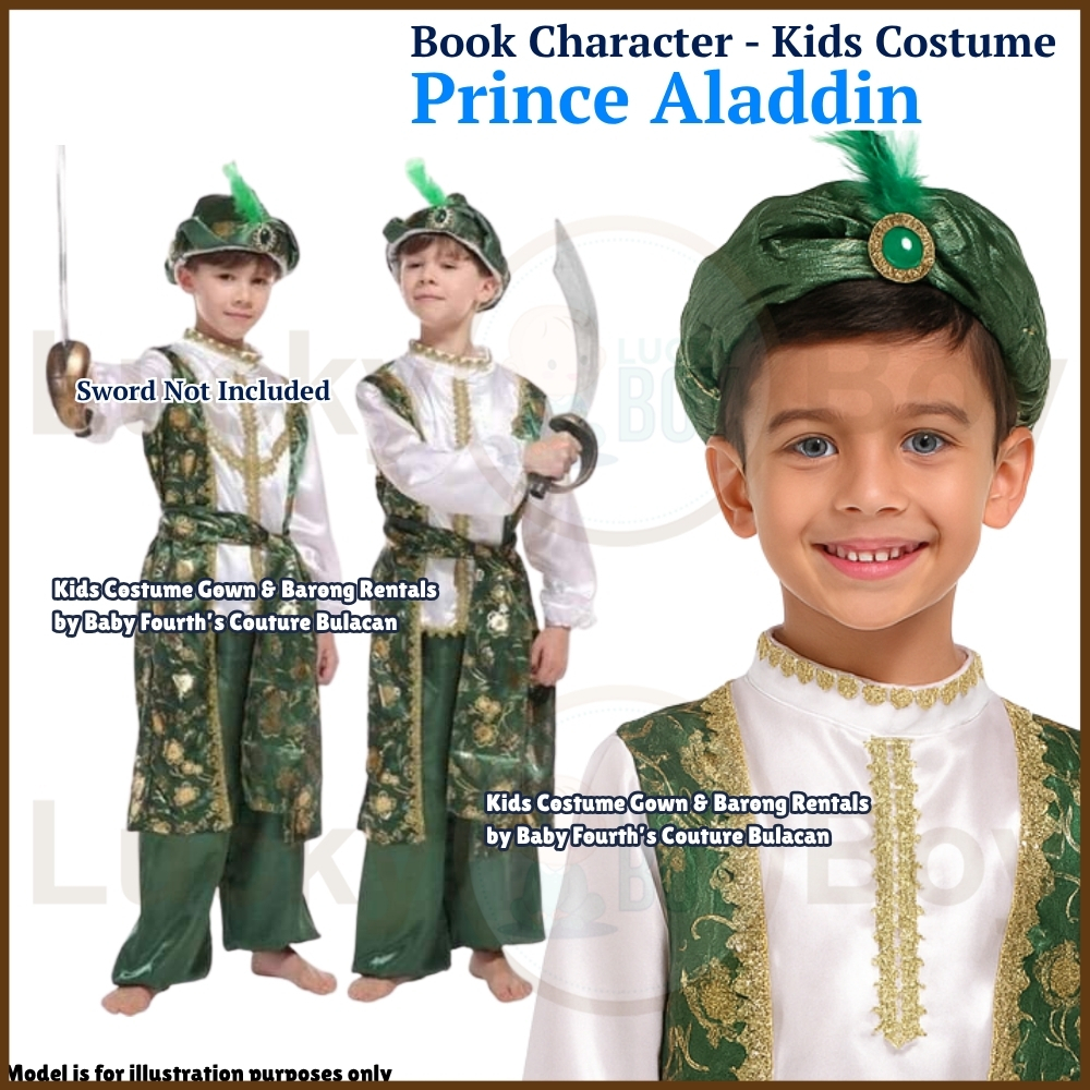 Book Character Movie Anime Prince Aladdin Costume for Kids for Cosplay ...