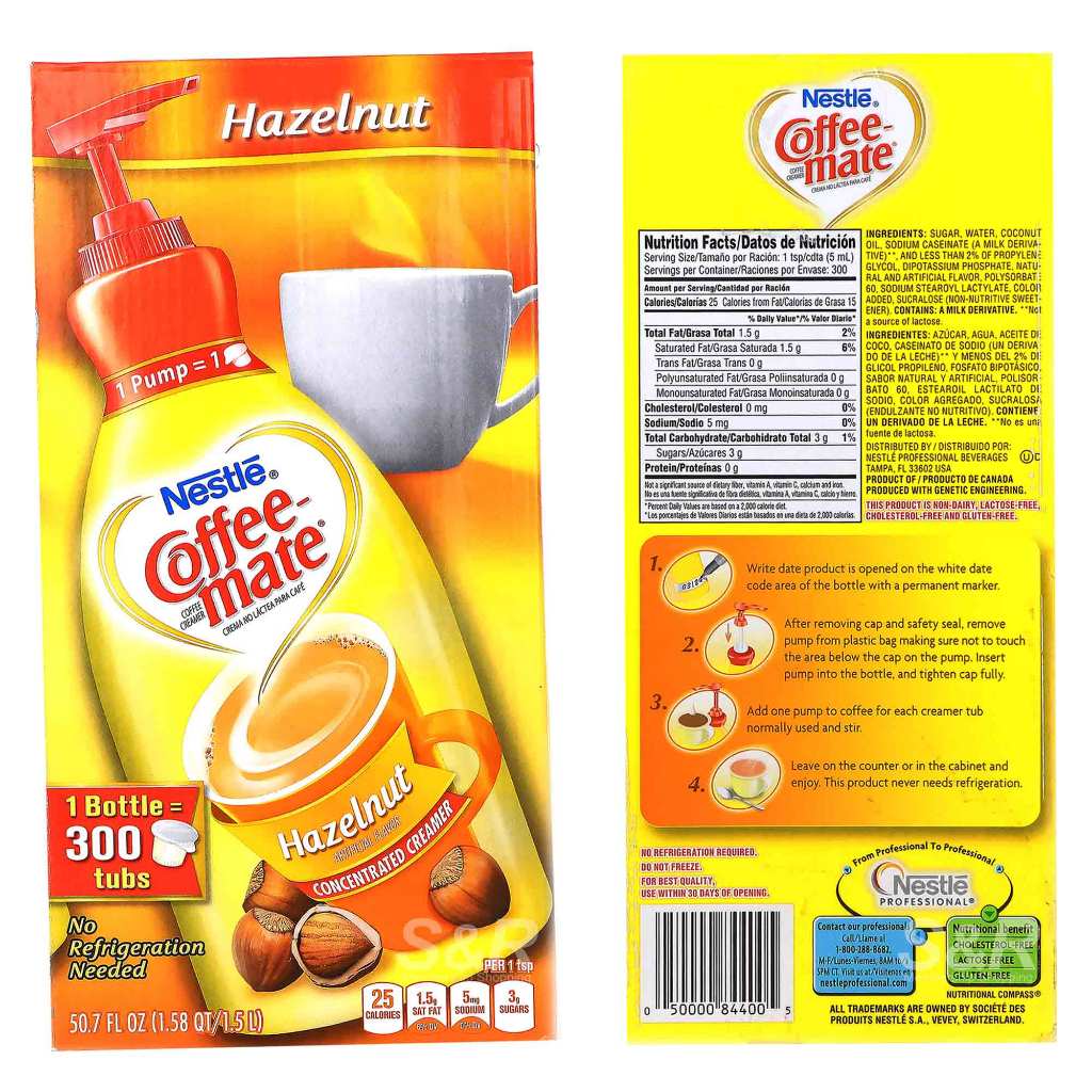 Coffee-Mate Hazelnut Concentrated Creamer Pump 1.5L | Shopee Philippines