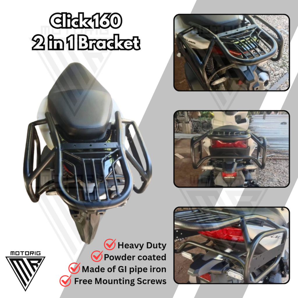 HONDA CLICK 160 - MotoRig Top Box Bracket Heavy Duty | Shopee Philippines