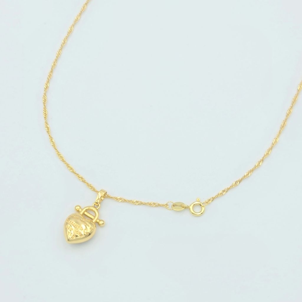 GoldHigh Tiff Lock Pendant Twisted Chain Round Lock | Shopee Philippines