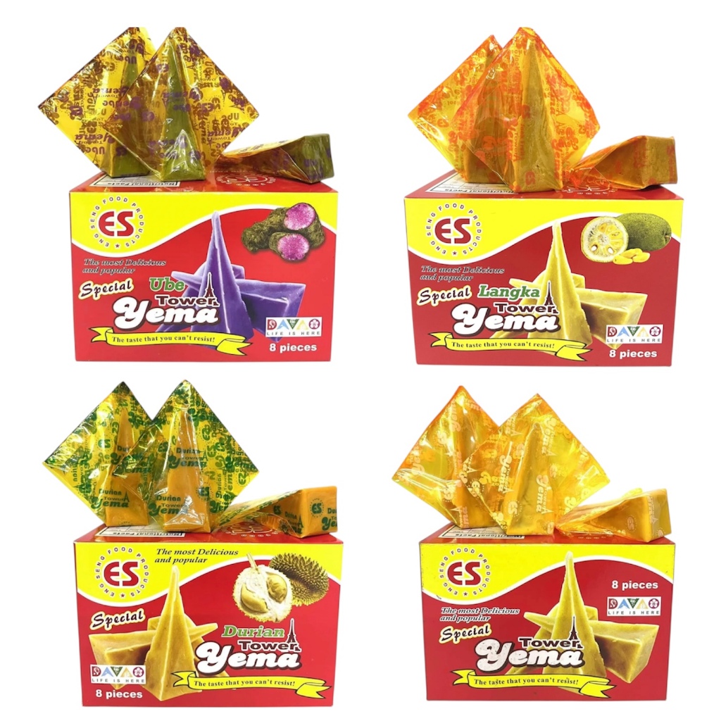 1BOX/8PCS Yema Classic Durian Ube Langka Peanut Tower Candy Dessert ...