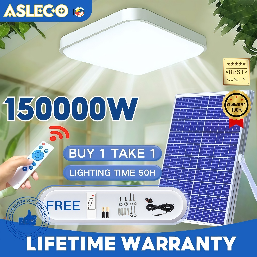 Square Solar Ceiling Light LED solar light indoor light Solar Light ...