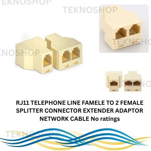 Barrel Splitter Telephone RJ11 1 to 2 Telephone Phone Fax Jack Line ...