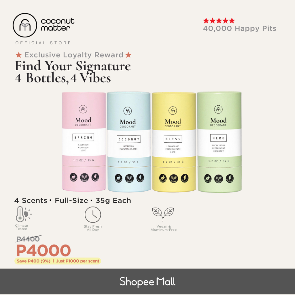 Coconut Matter MOOD Deodorant 4-Pack | Shopee Philippines