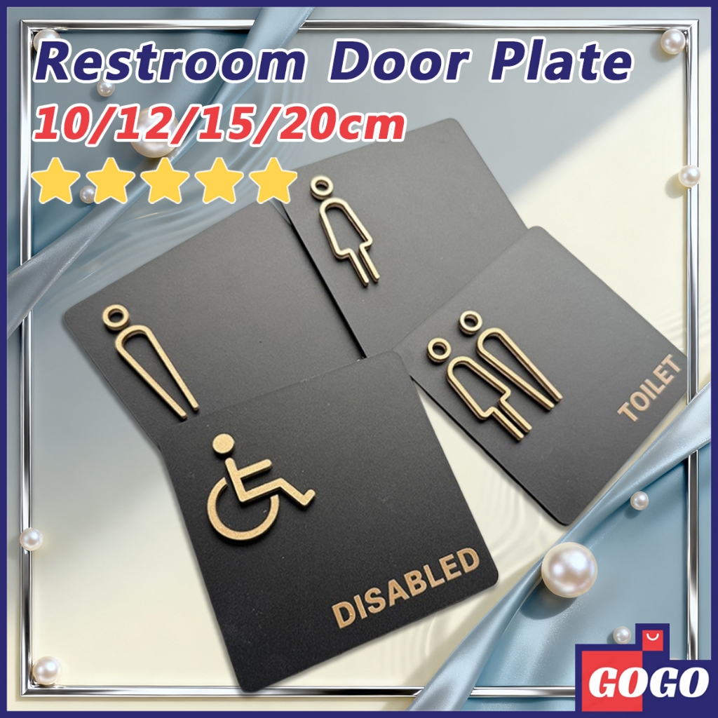 Acrylic Toilet Door Sign Customized Hotel Restroom Signage Directional ...