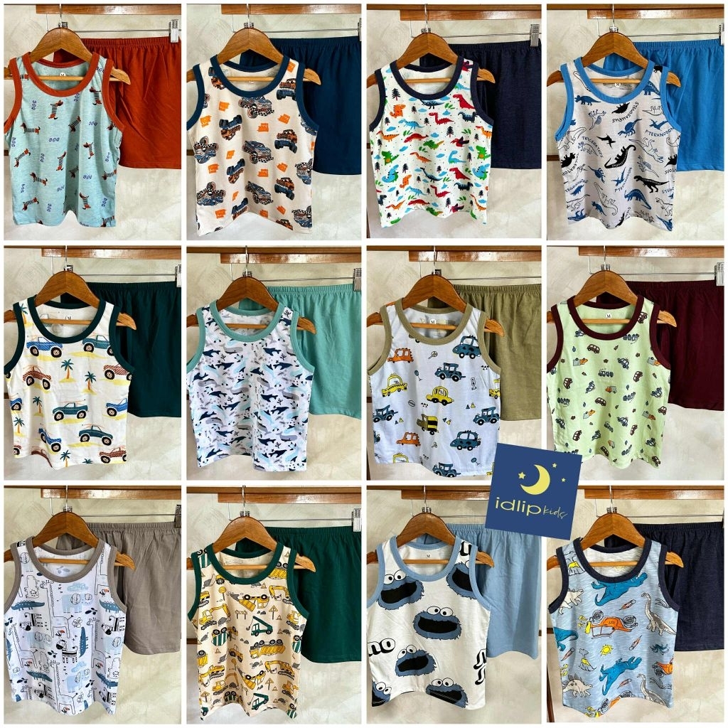 Idlip kids Boys MEDIUM(3-4yo) Cotton Sando Shorts Set | Shopee Philippines