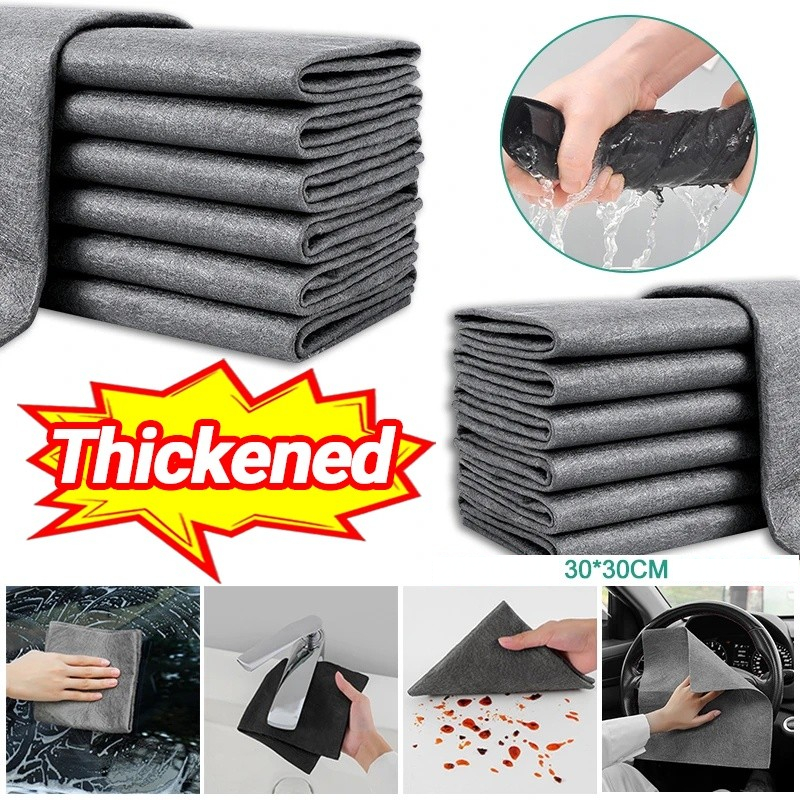 Thickened Magic Cleaning Glass Cloth / Reusable Lint-free Washing Rags ...