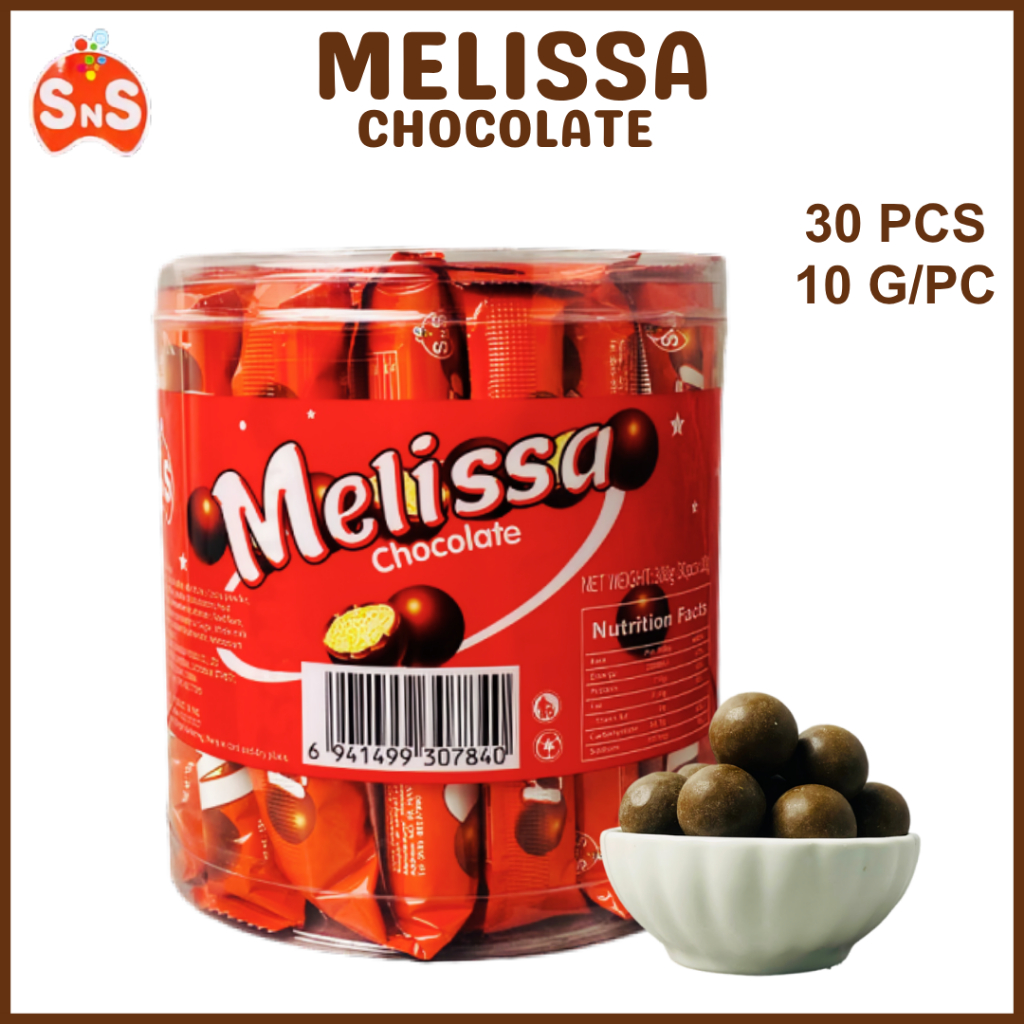30PCS Melissa Chocolate Ball Silky Rich Cocoa Chocolate Coated With Crunchy Biscuit Inside Snack ...