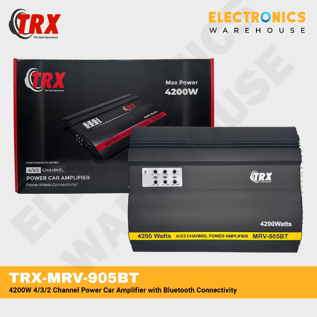 TRX MRV-905BT 4200W 4/3/2 Channel Power Car Amplifier with Bluetooth ...