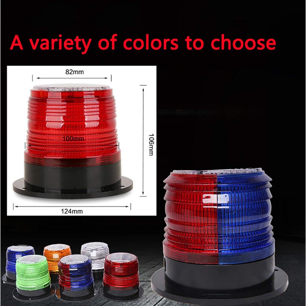 Red and bule solar warning strobe lights road traffic safety flash lights night construction ...