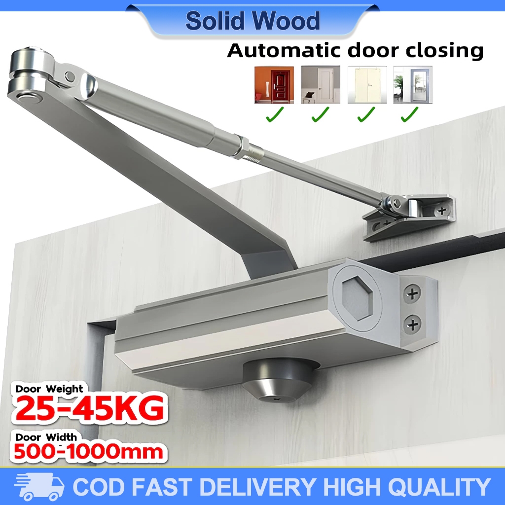Automatic Door Closer 2 Spring Hydraulic Buffer Adjustable Door Stopper ...