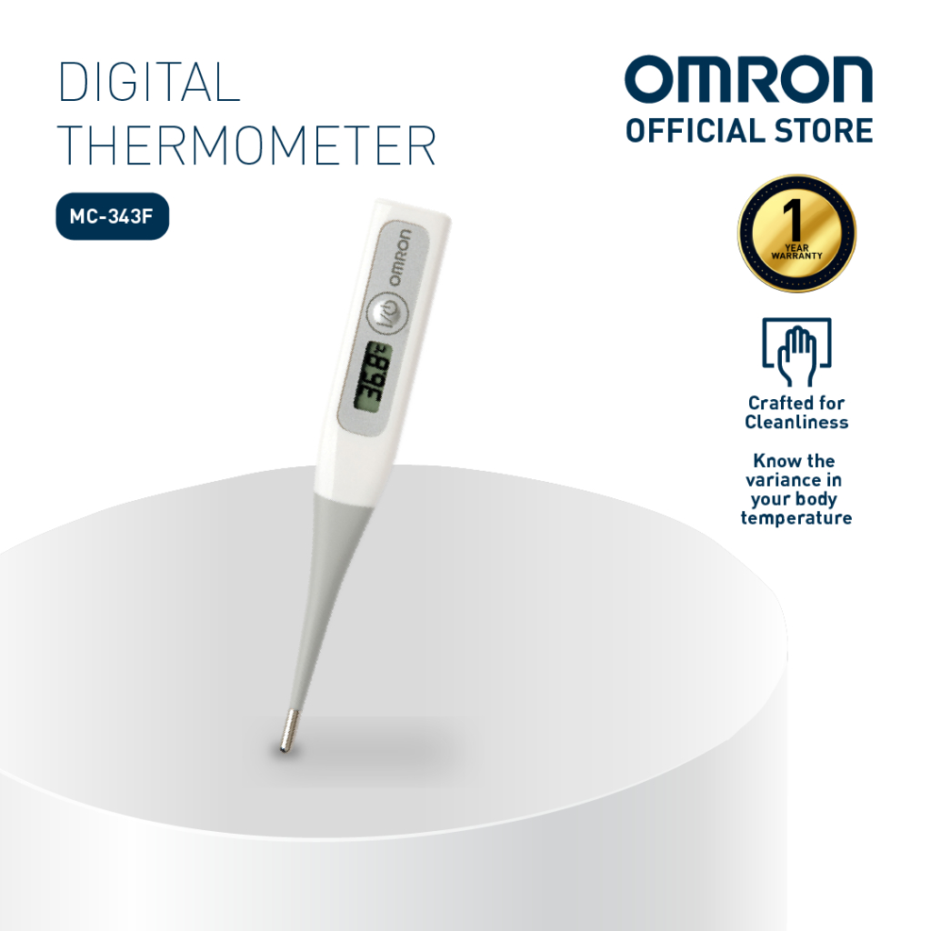 Omron MC-343F Digital Pencil-type Thermometer with Flexible Tip for ...