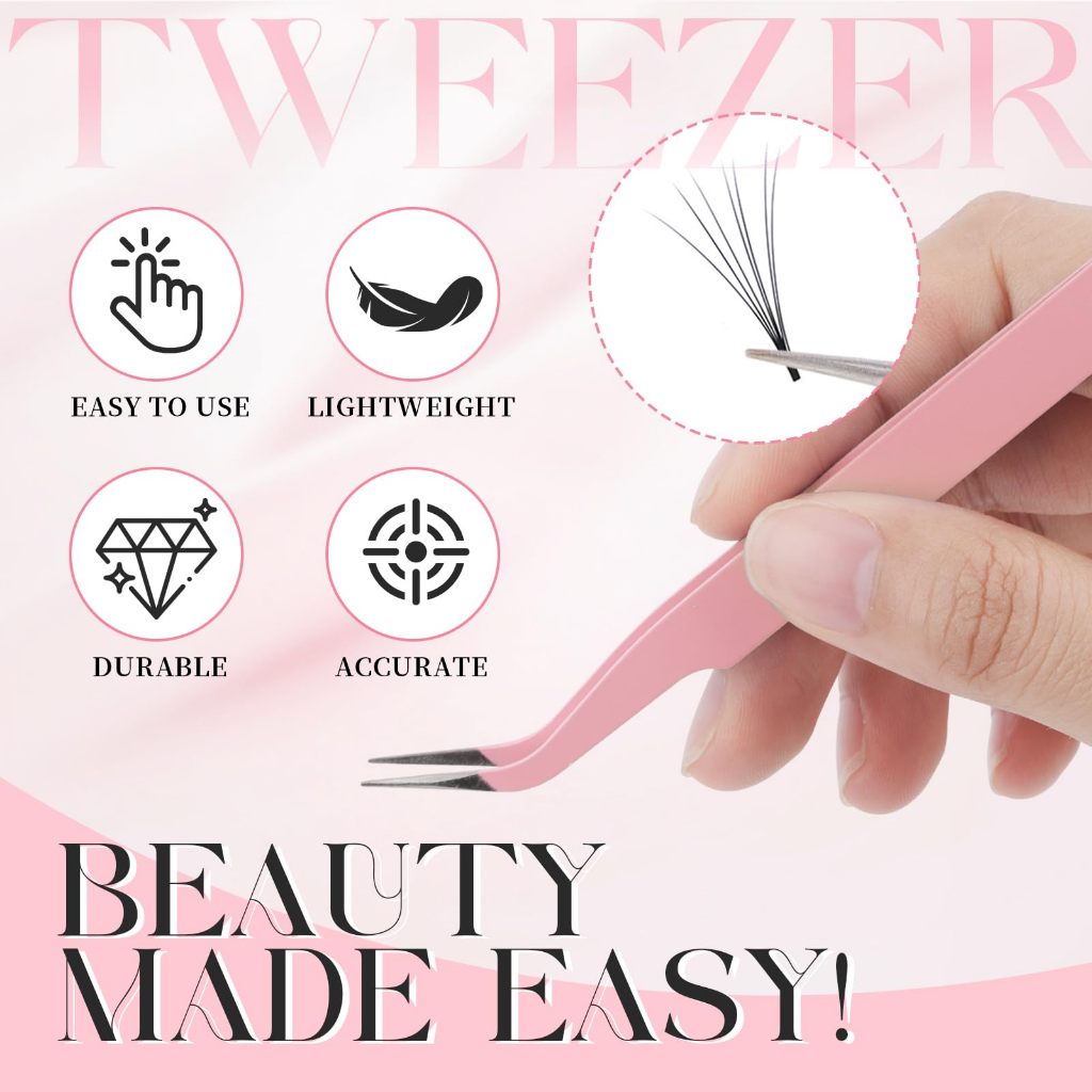 False Eyelash Tweezer Professional Grafting Eyelashes Stainless Steel ...