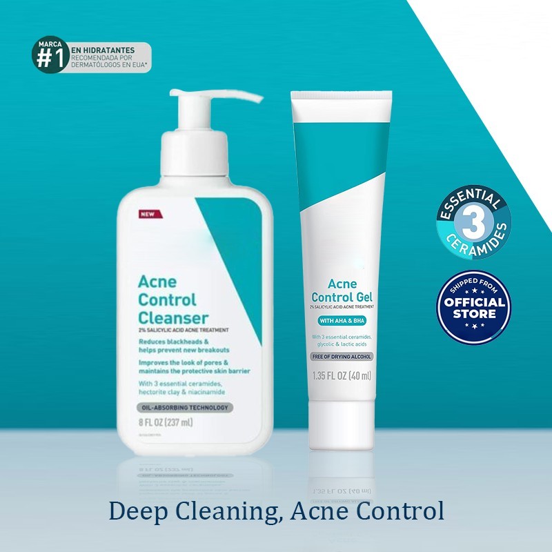 Acne Control Cleanser & Acne Control Gel Acne Treatment Gentle and ...