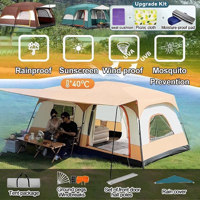 Waterproof camping tent camping tent Outdoor 12-15 people camping tent ...