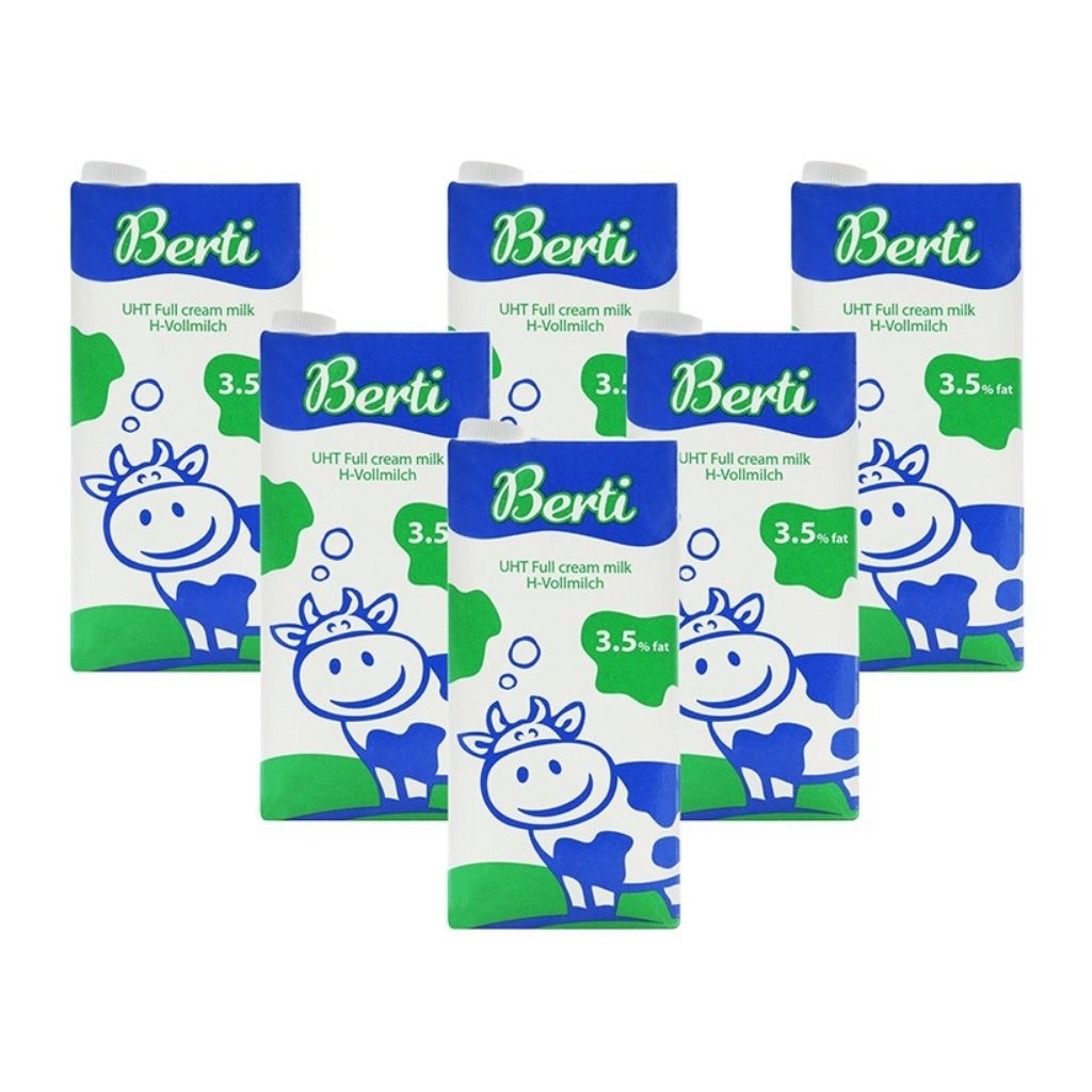 Berti UHT Whole Milk 3.5% fat 1L x 6 (1 Box) | Shopee Philippines