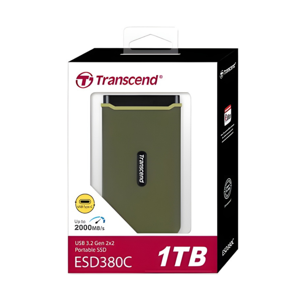 Transcend External SSD ESD380C 1TB Shockproof-PCIe Express-R2000/W2000 ...