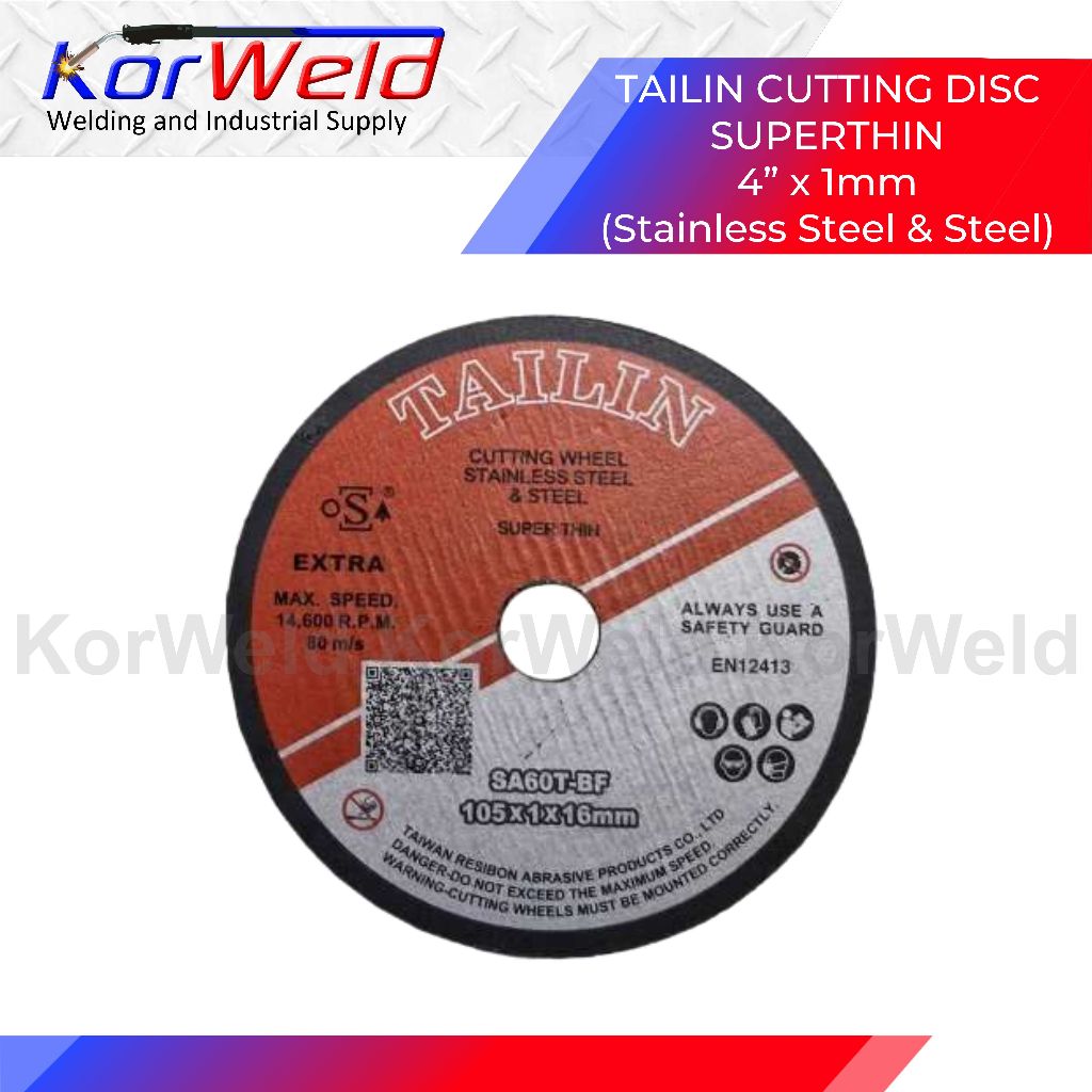 Tailin Cutting Disc Superthin 4" x 1mm x 16mm (SA-60T) (10pcs/box ...