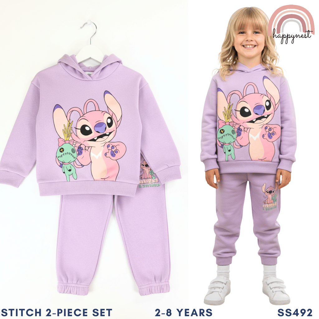 Stitch and Angel Tracksuit Set for Girs 2-8 Years SS492 | Hoodie ...