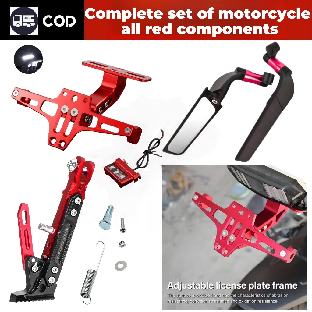 Universal Side View Mirror CNC Alloy LED License Plate Holder Complete ...